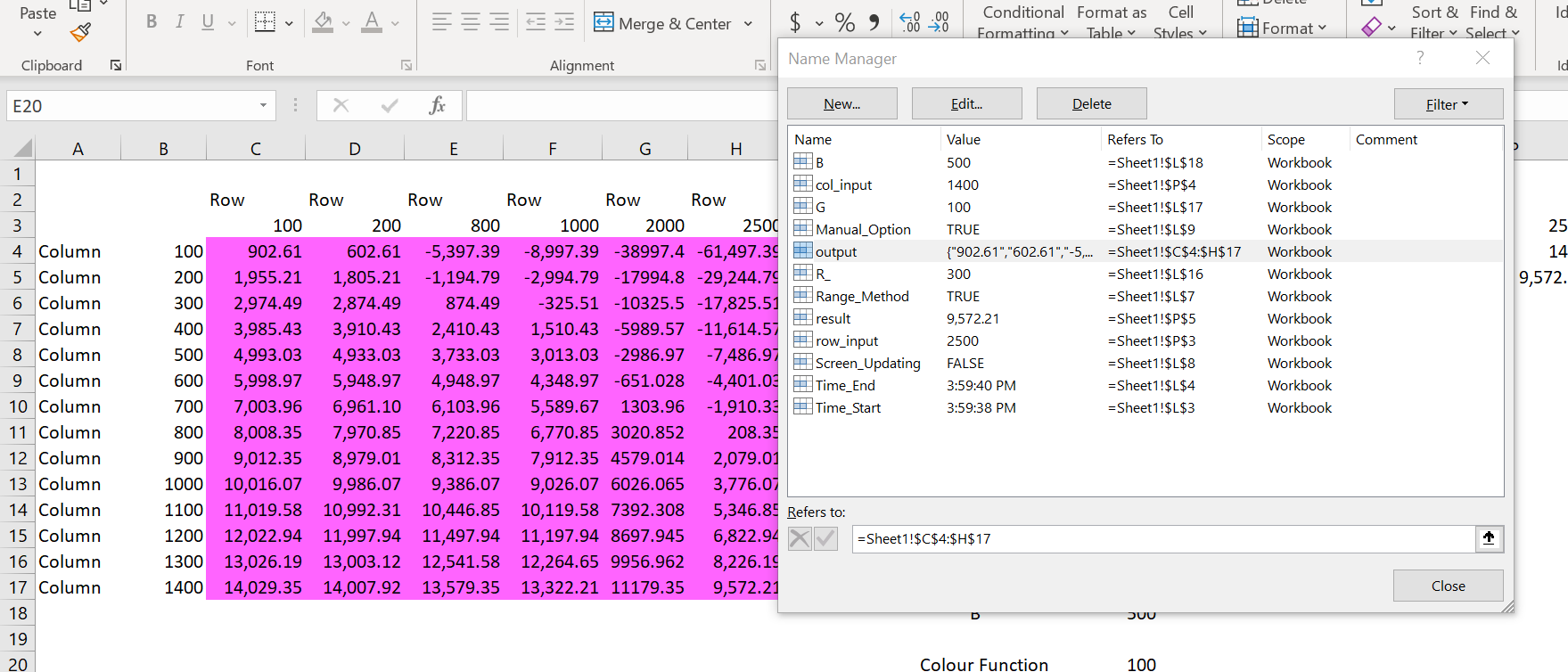 Data Tables with VBA – Edward Bodmer – Project and Corporate Finance