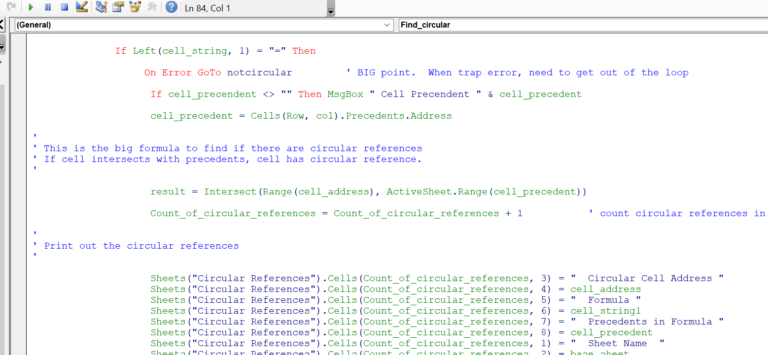 Finding Circular References – Edward Bodmer – Project and Corporate Finance